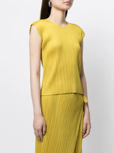 Shop Pleats Please Issey Miyake sleeveless pleated top with Express ...