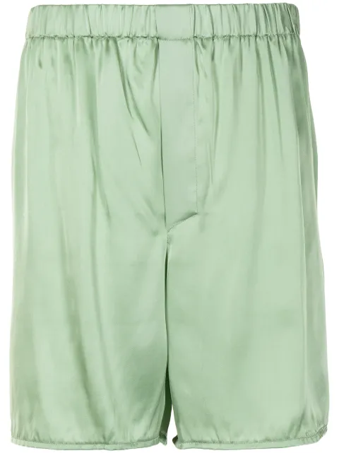 Shop Ludovic De Saint Sernin elasticated silk shorts with Express ...