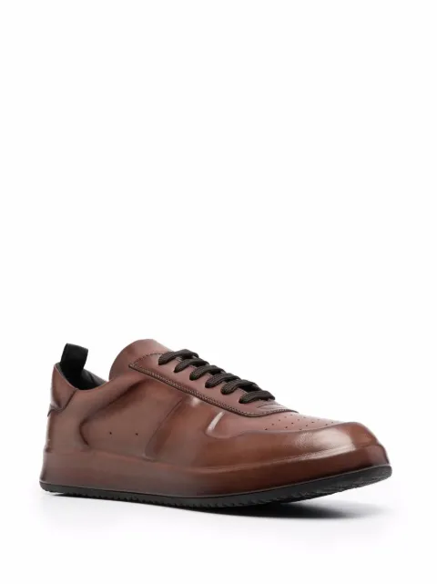 Officine Creative brown panelled low-top leather sneakers for men ...