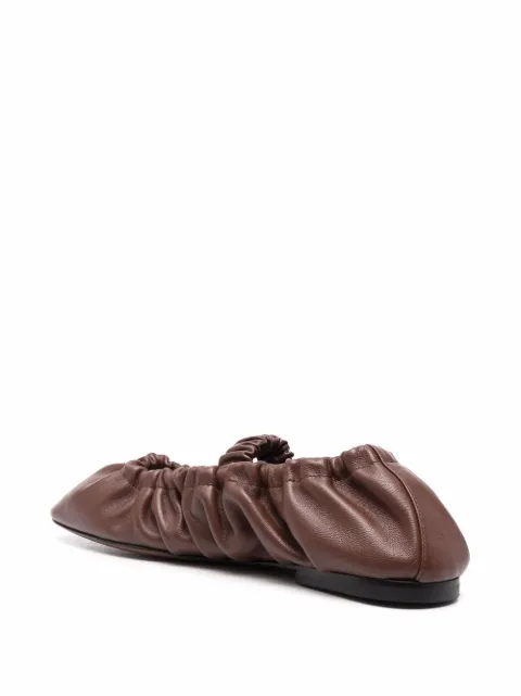 NEOUS Ruched Leather Ballerina Shoes - Farfetch