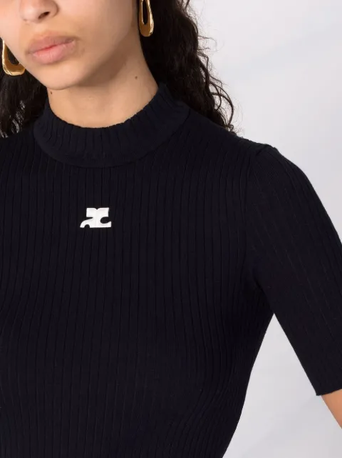 Courrèges Ribbed Knit short-sleeved Top - Farfetch