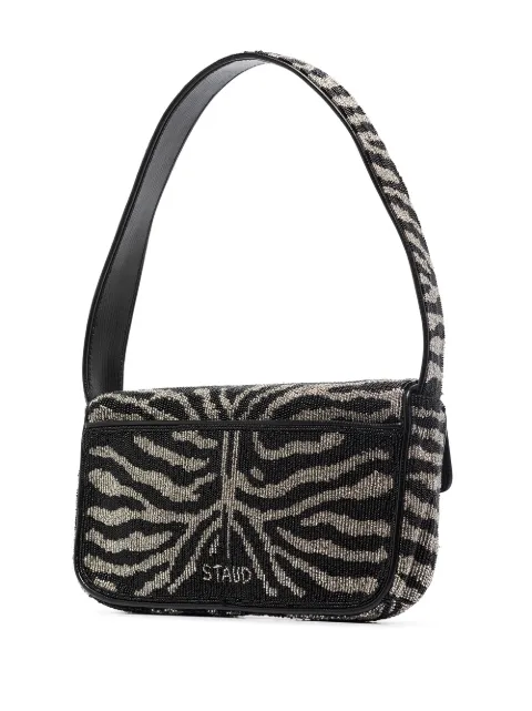 STAUD Tommy beaded-zebra Pattern Shoulder Bag - Farfetch