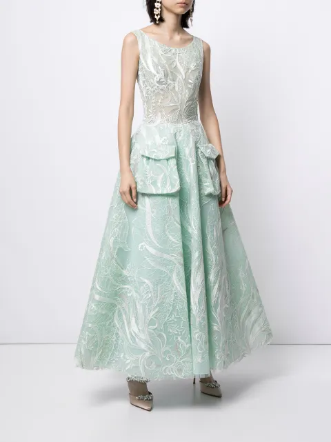 Saiid Kobeisy floral-embroidered Maxi Dress - Farfetch