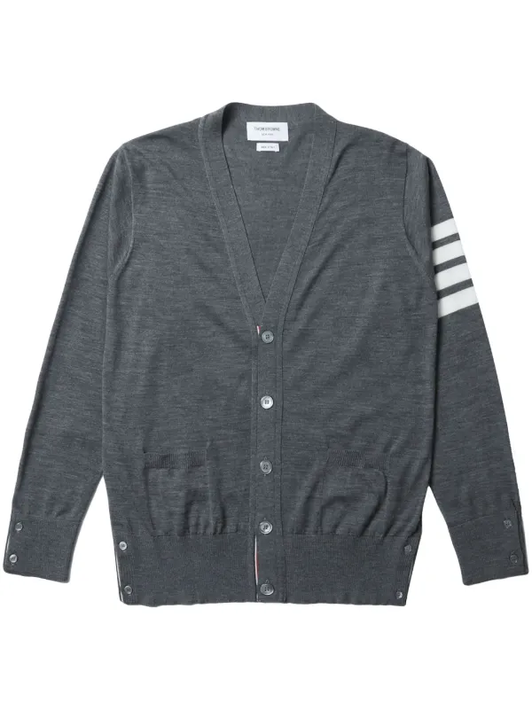 Thom Browne 4-Bar Knitted Cardigan | Grey | FARFETCH HU Thom Browne 4-Bar Knitted Cardigan | Grey | FARFETCH HU