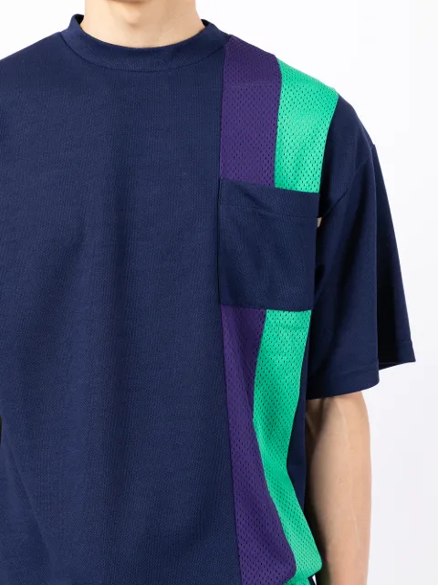 Anglozine blue Kit panelled short-sleeve T-shirt for men | AW21KT42 at ...