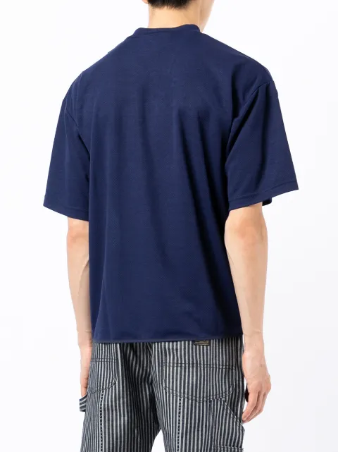 Anglozine blue Kit panelled short-sleeve T-shirt for men | AW21KT42 at ...