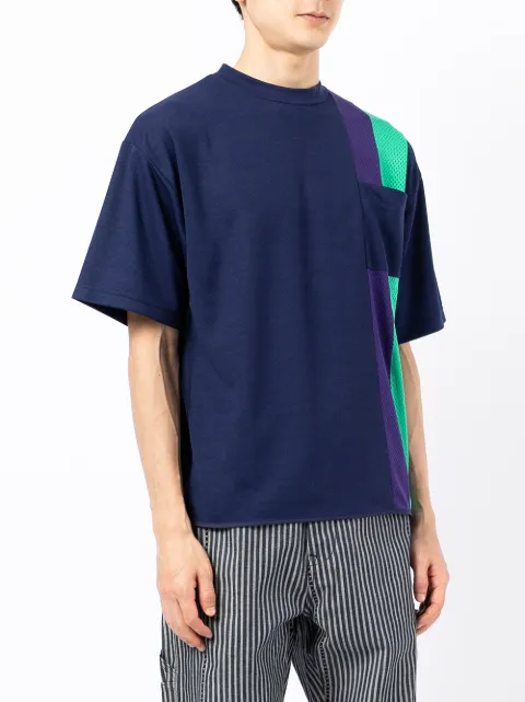 Anglozine blue Kit panelled short-sleeve T-shirt for men | AW21KT42 at ...