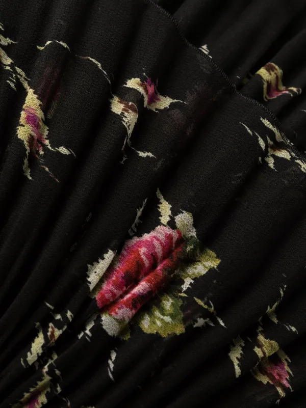 Red And Black Floral Print