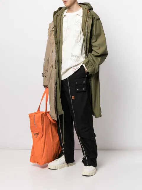 Maison Mihara Yasuhiro white text-print cotton hoodie for men ...