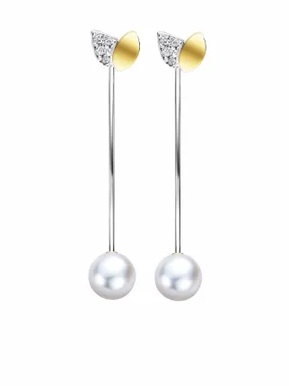 TASAKI 18kt Gold M/G TASAKI Floret Diamond Pearl Earrings - Farfetch