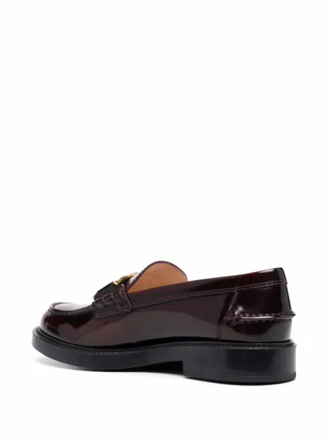 Shop Tod's patent leather logo-plaque loafers with Express Delivery ...