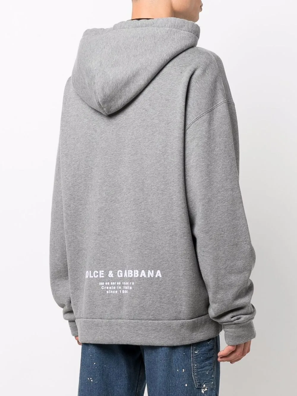 Dolce And Gabbana Moletom Com Capuz E Logo Em Grafite Farfetch