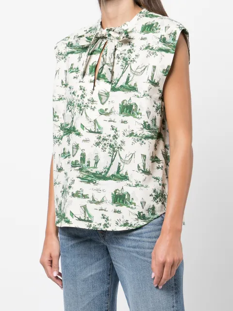 Shop Baum Und Pferdgarten graphic-print sleeveless blouse with Express ...