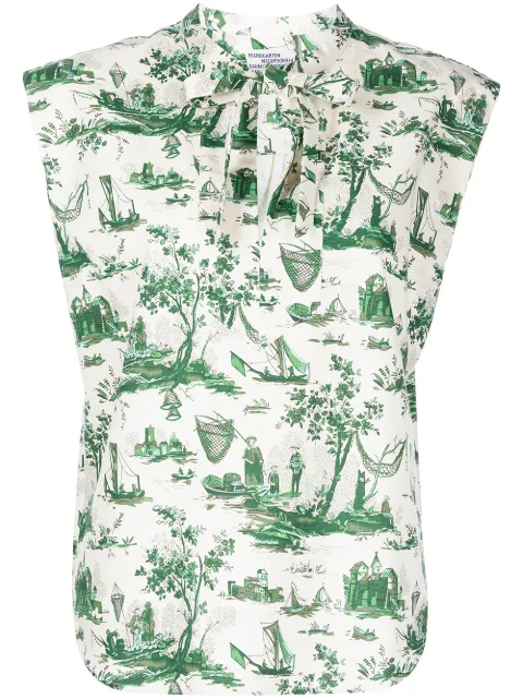 Shop Baum Und Pferdgarten graphic-print sleeveless blouse with Express ...
