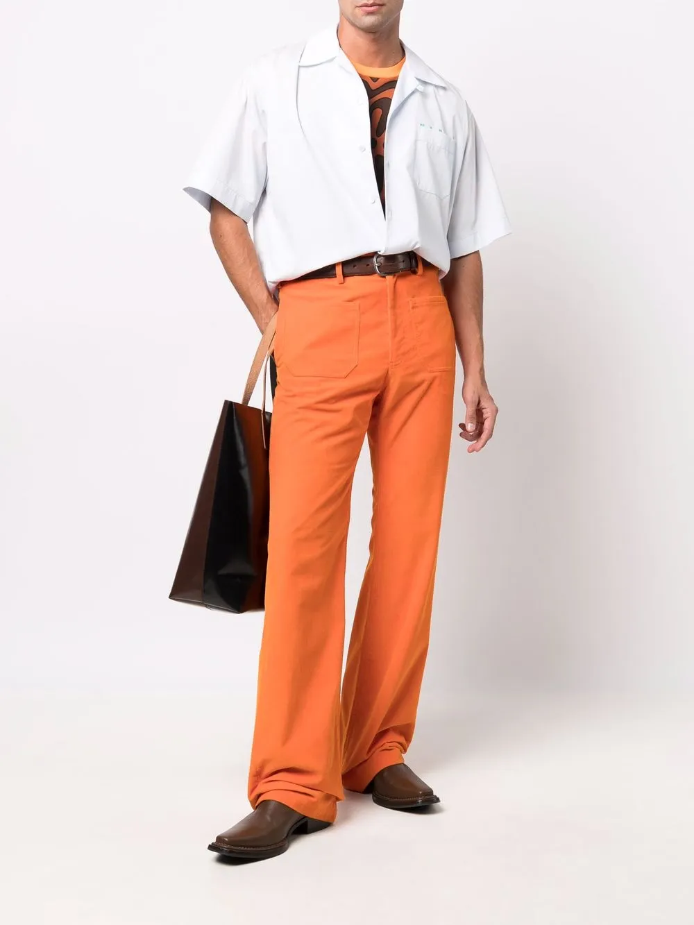 Marni Logo print Bowling Shirt Farfetch