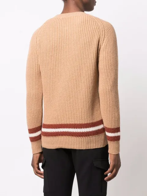 Daniele Alessandrini Crew Neck stripe-detail Jumper - Farfetch