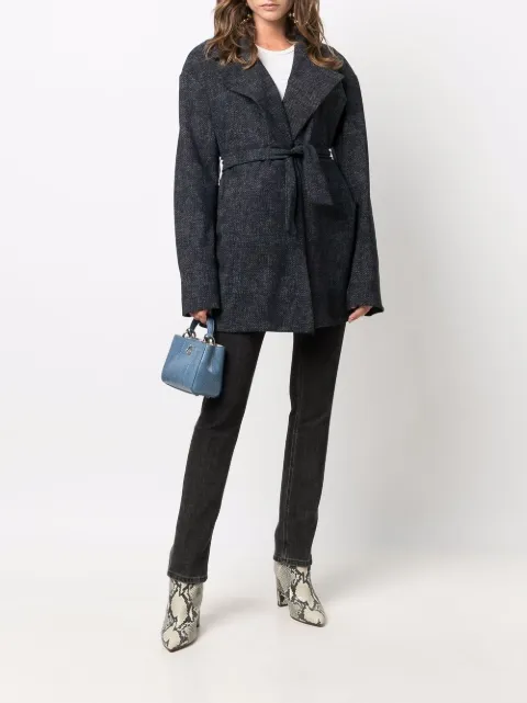 Le Petite Robe Di Chiara Boni Textured Belted Coat - Farfetch