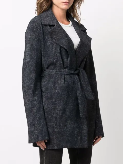 Le Petite Robe Di Chiara Boni Textured Belted Coat - Farfetch