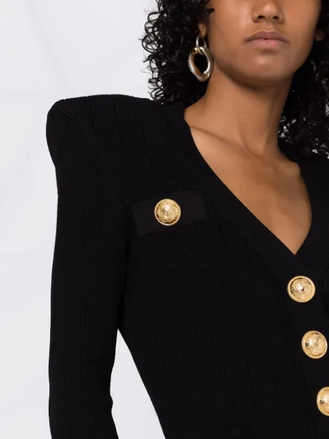 Balmain logo-button Cropped Knitted Cardigan - Farfetch