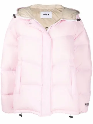 MSGM zip-up Hooded Puffer Jacket - Farfetch