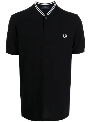 Fred Perry embroidered-logo Polo T-shirt | Black | FARFETCH