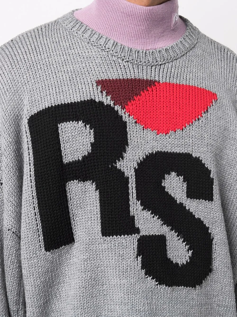 Raf Simons Logo-print Oversize Jumper In Grey | ModeSens