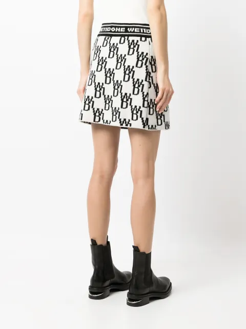 We11done Logo Knit Mini Skirt - Farfetch