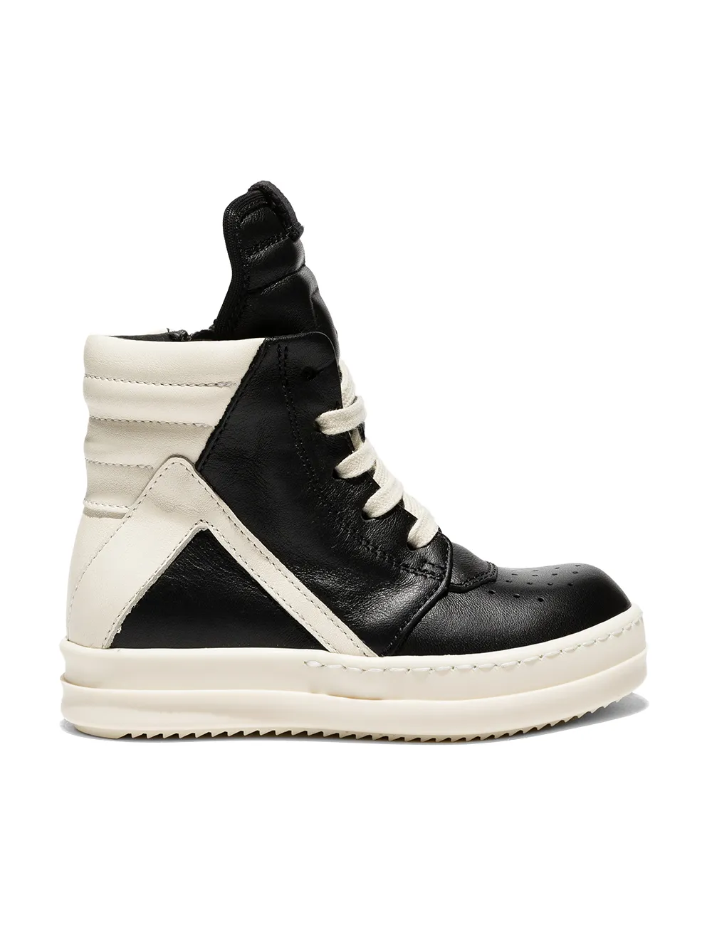 Rick Owens Baby Black Geobasket Leather Sneakers | ModeSens