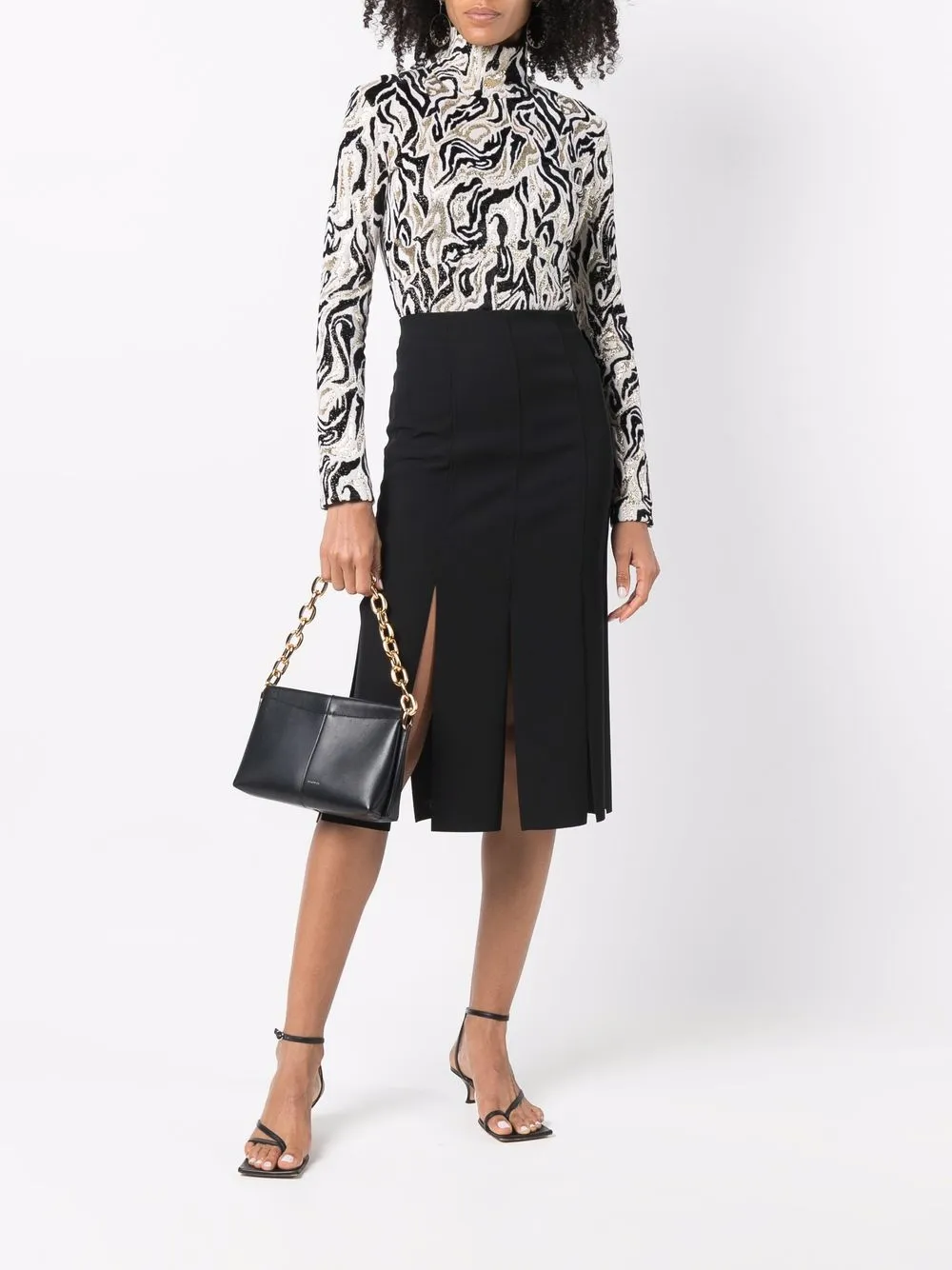Pinko black fringed midi skirt for women | 1Q109G8630Z99 at Farfetch.com