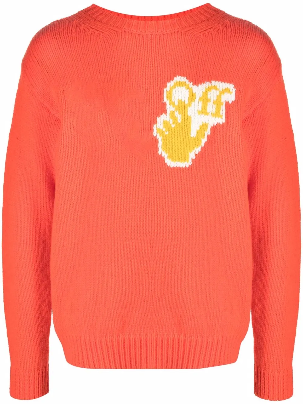 Off White Hands Off Intarsia Jumper Farfetch