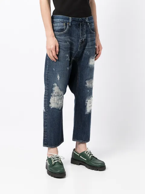 Fumito Ganryu Calça Jeans Reta Com Efeito Destroyed - Farfetch