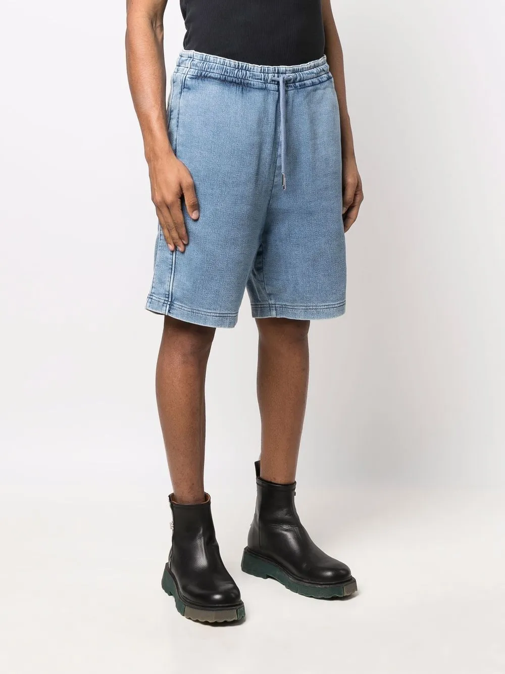 Diesel logo-patch Denim Shorts | Blue | FARFETCH