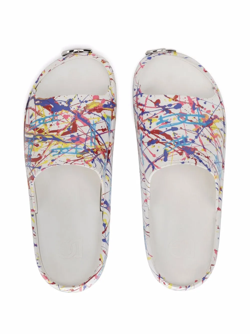 Dolce & Gabbana paint-splatter platform slides | Smart Closet