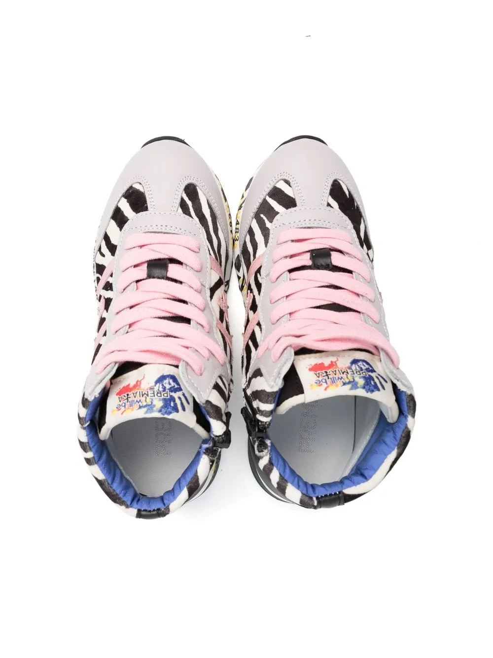 Premiata Kids zebra-print high-top Sneakers - Farfetch