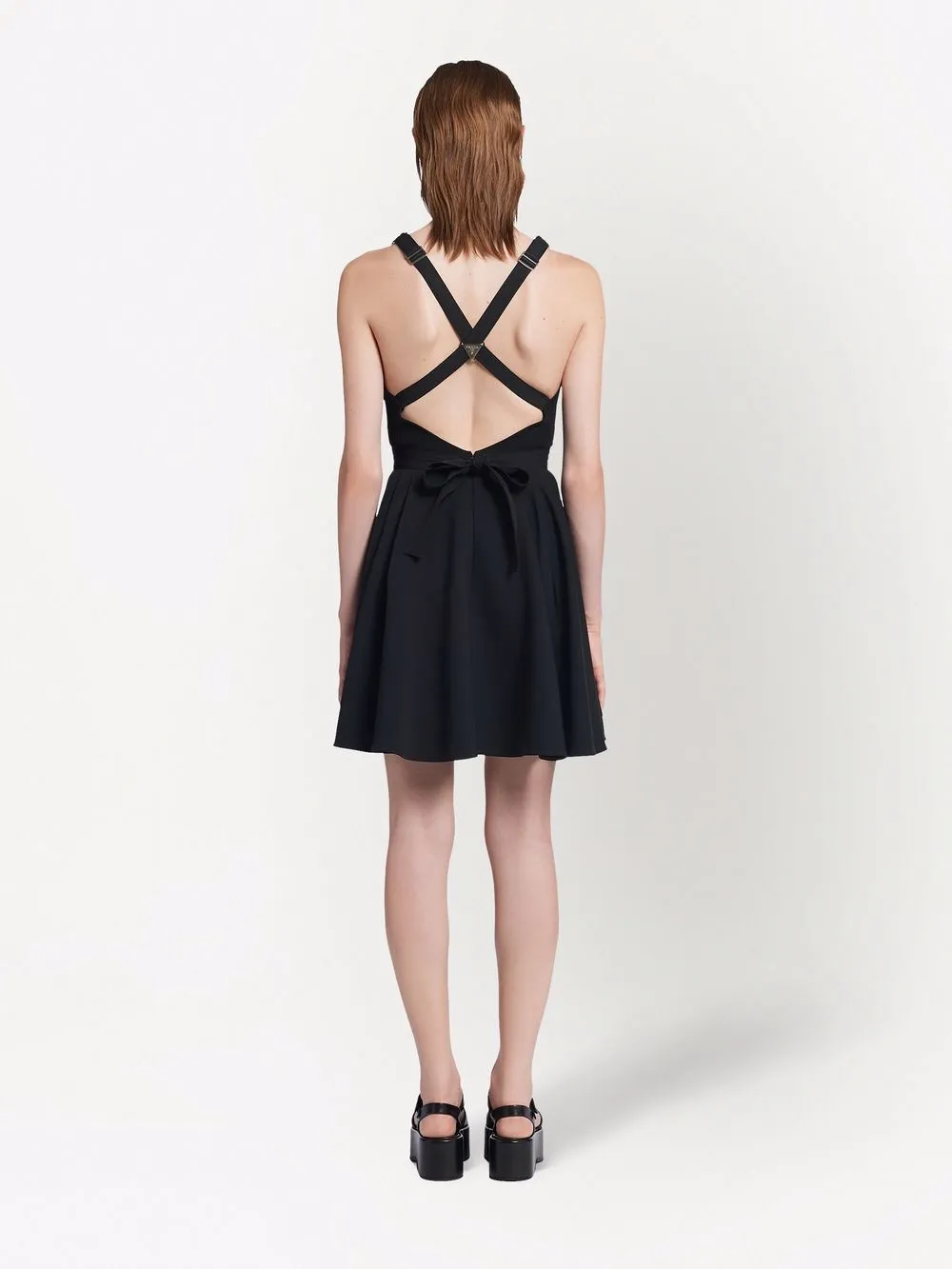 Prada technical-fabric open-back Mini Dress | Black | FARFETCH UK