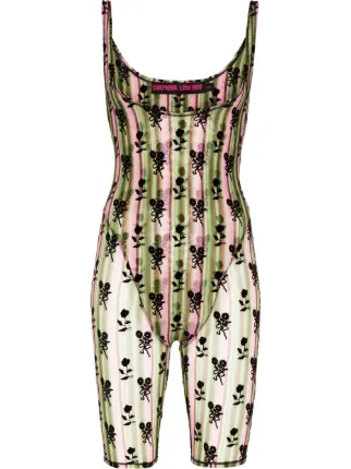 Chopova Lowena stripe-print Sleeveless Leotard - Farfetch