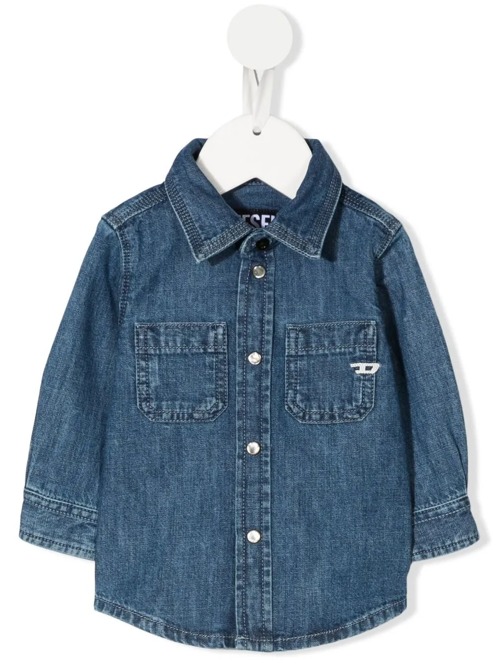 Diesel Babies' Logo-patch Detail Denim Shirt In Blue | ModeSens