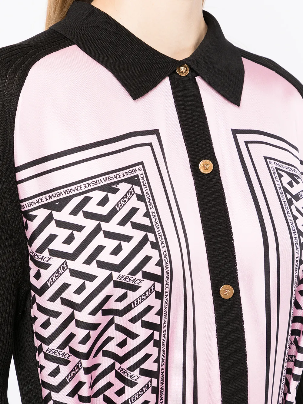 Shop Versace Greca pattern knitted dress with Express Delivery - FARFETCH