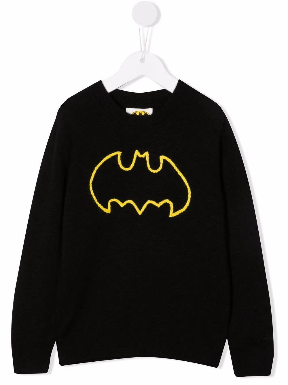 Mc2 Saint Barth Kids' Batman Logo Jacquard-knit Jumper In Black | ModeSens