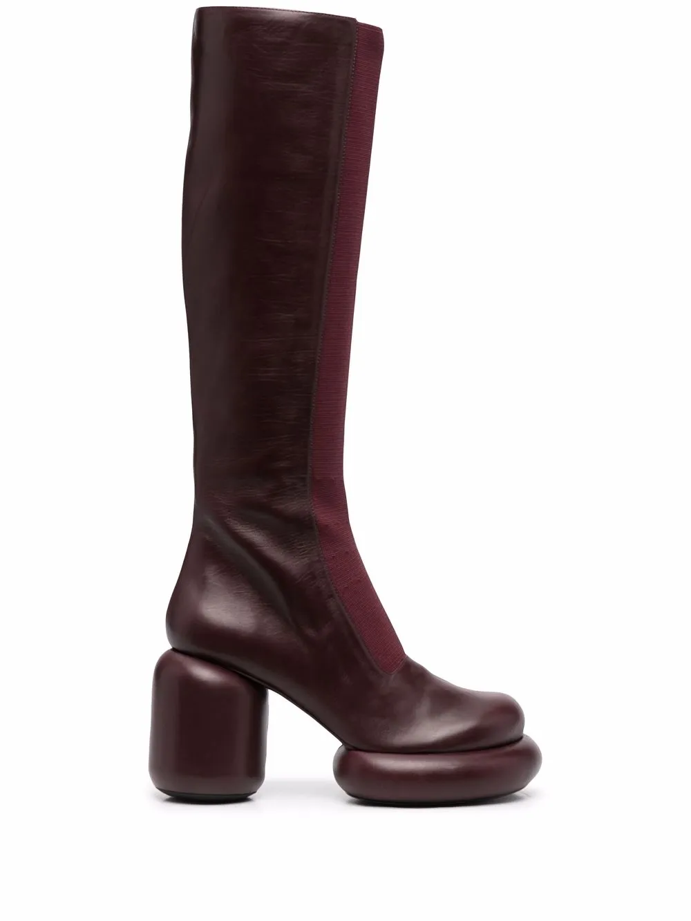 Jil Sander Block-heel Knee-high Boots In Red | ModeSens