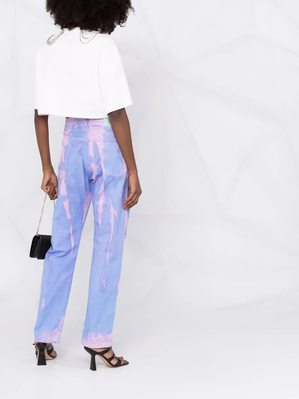 Area Crystal Embellished Cropped T Shirt Farfetch