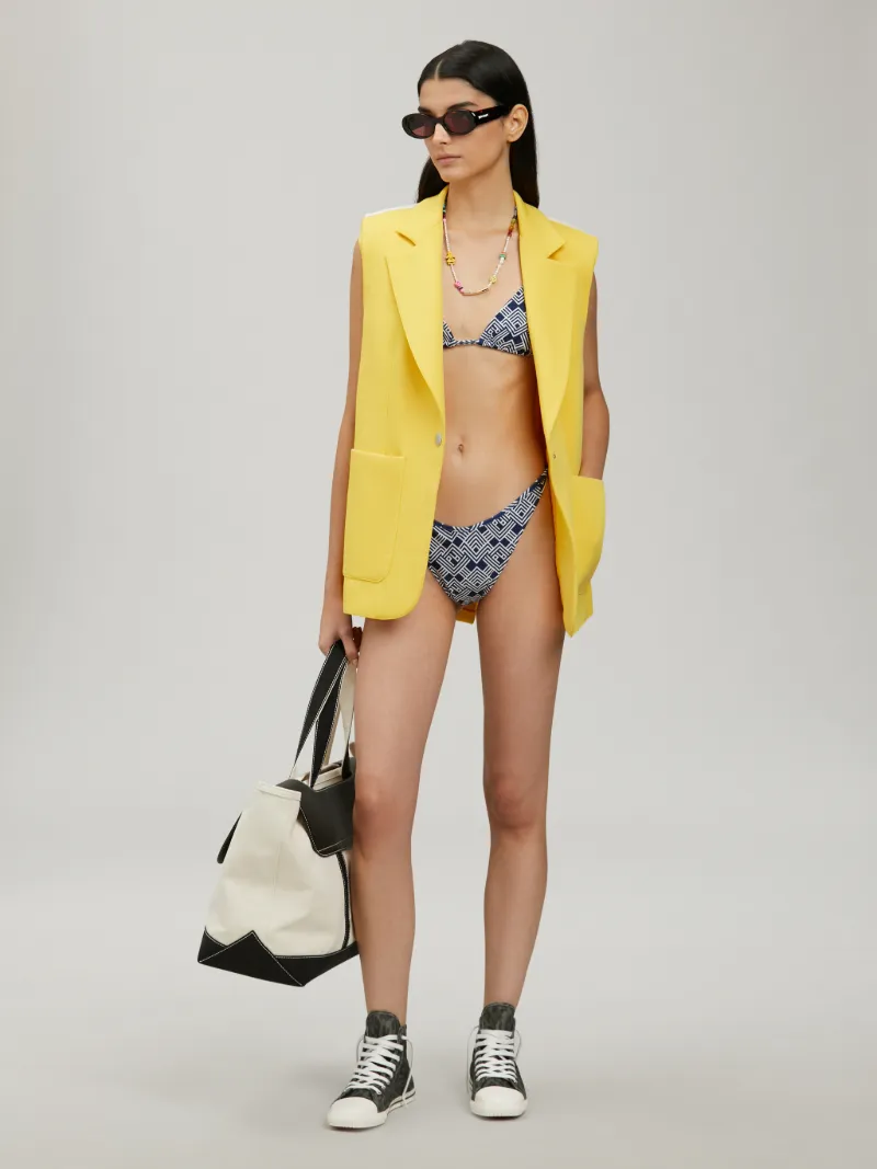 Monogram Triangle Bikini In Blue Palm Angels® Official