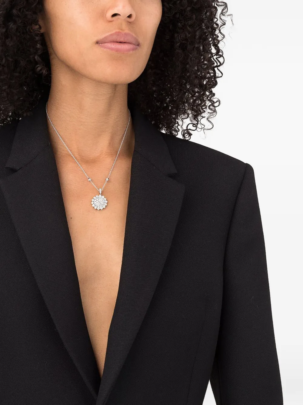 LEO PIZZO 18K White Gold Aurora Diamond Necklace | Silver | FARFETCH UK