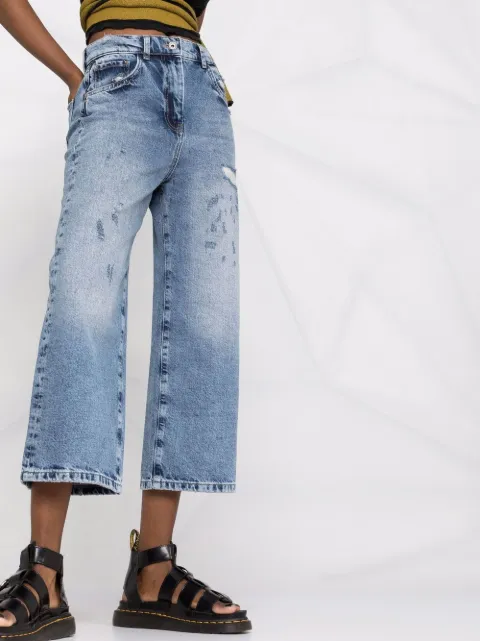 Patrizia Pepe Distressed Cropped Leg Jeans - Farfetch