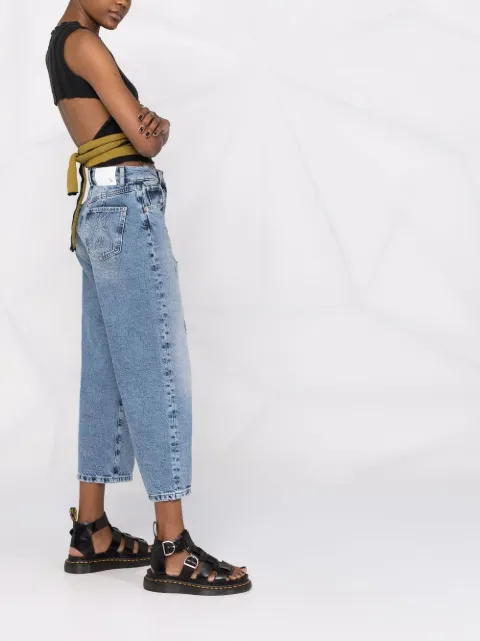 Patrizia Pepe Distressed Cropped Leg Jeans - Farfetch