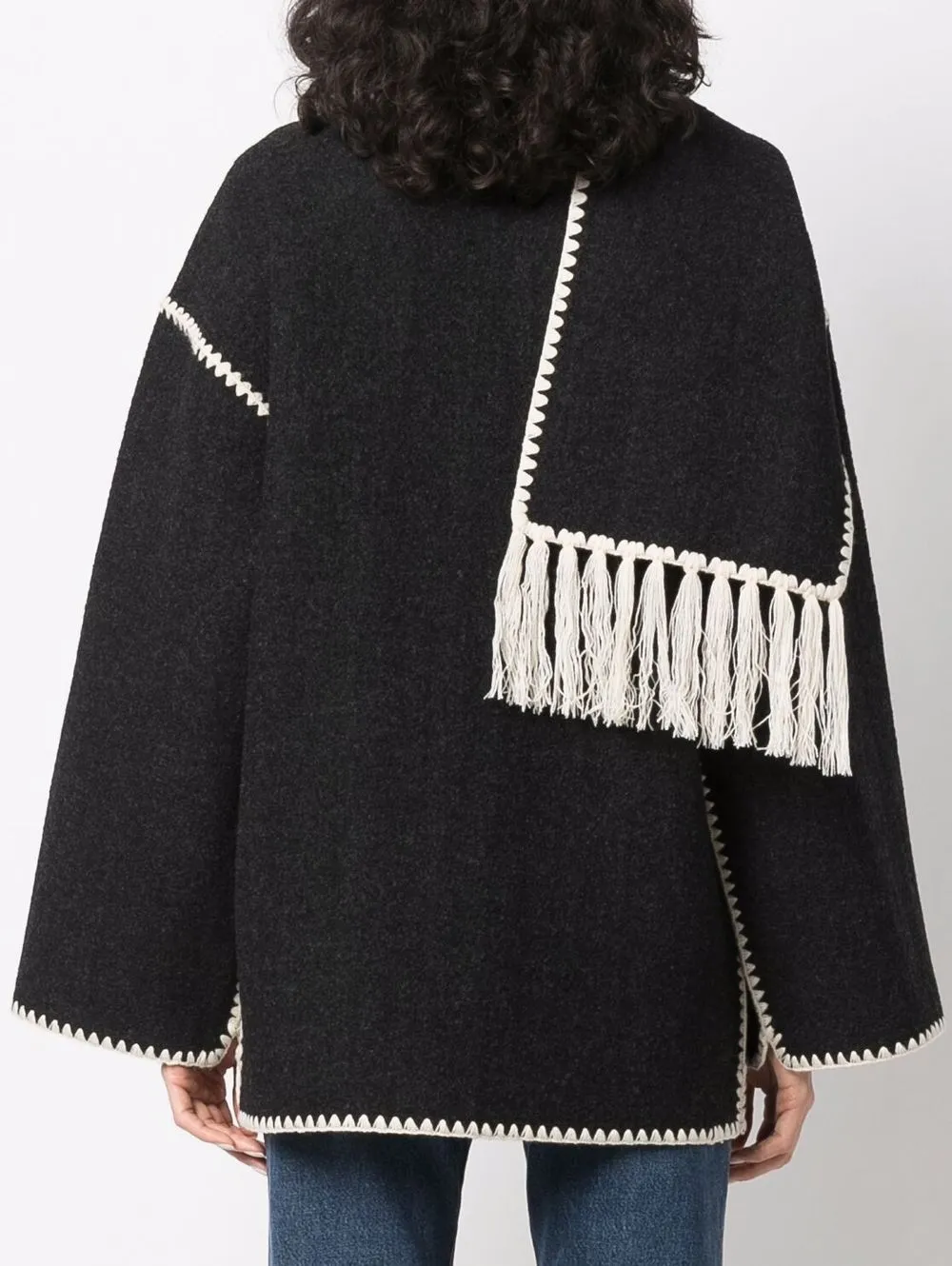 TOTEME Embroidered Scarf Jacket | Grey | FARFETCH