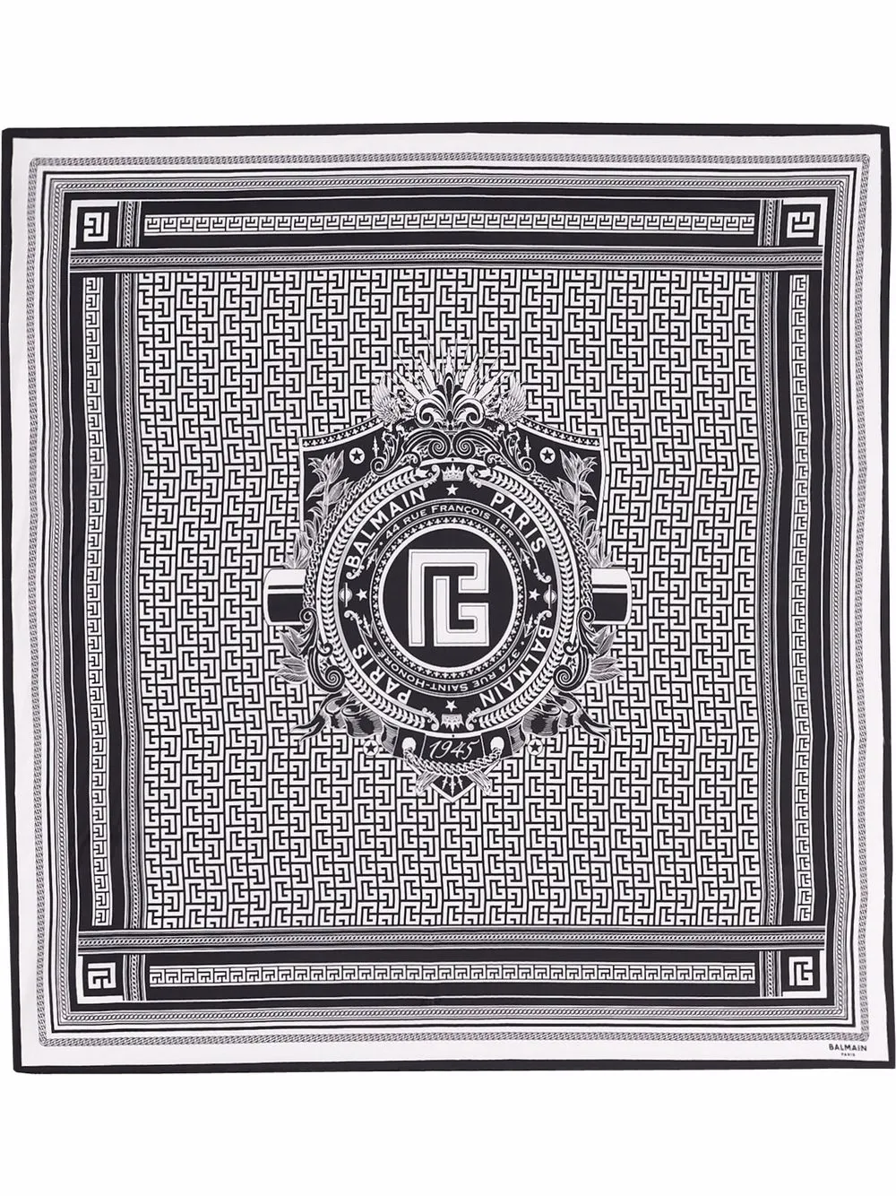 Balmain Monogram pattern Silk Scarf Farfetch