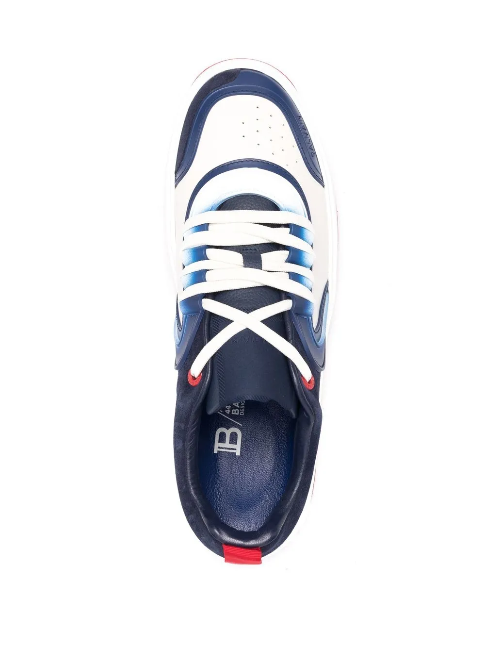Balmain B Skate Suede & Leather Low Sneakers In Blue | ModeSens