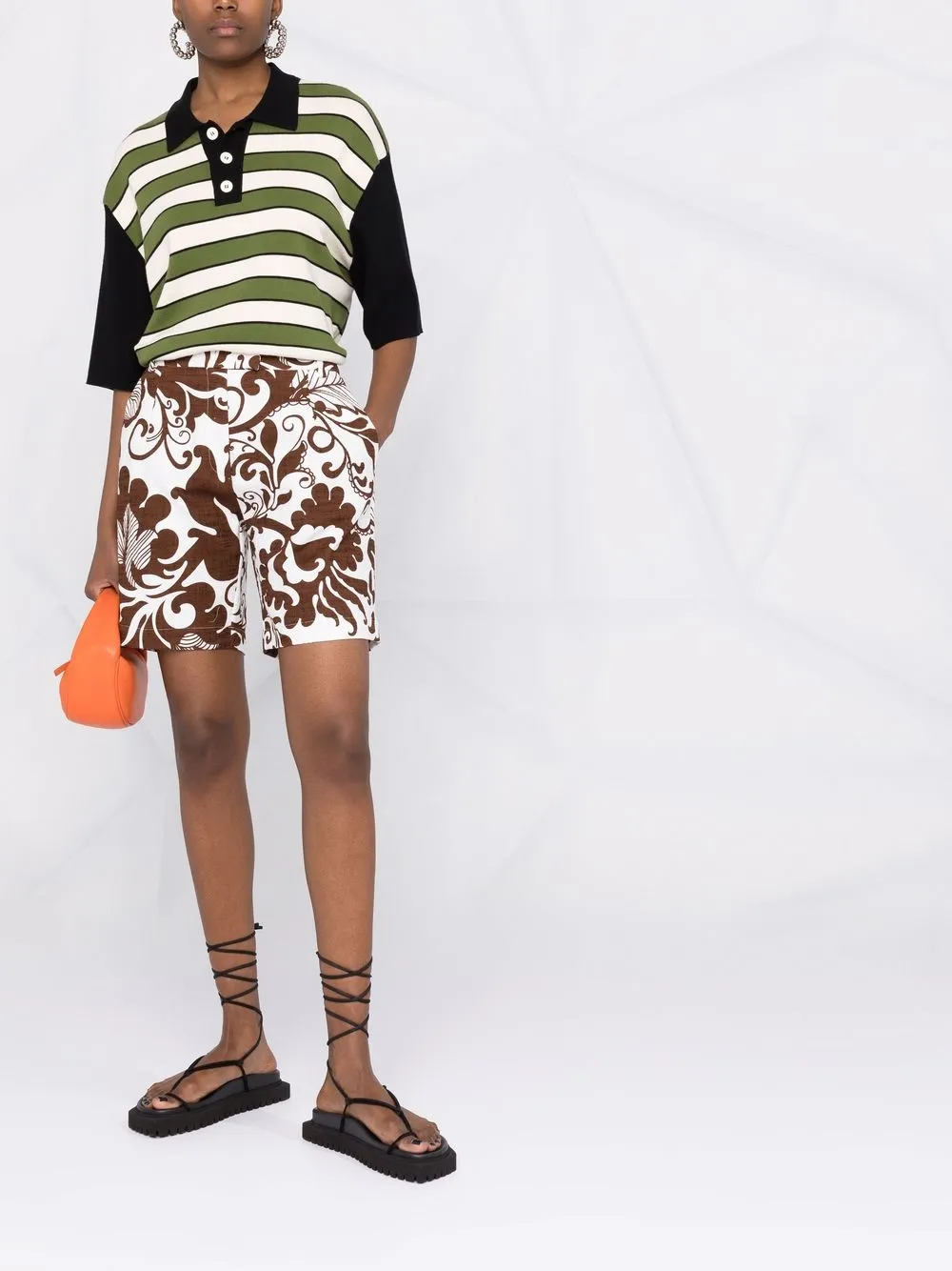 La DoubleJ floral-print Tailored Shorts - Farfetch