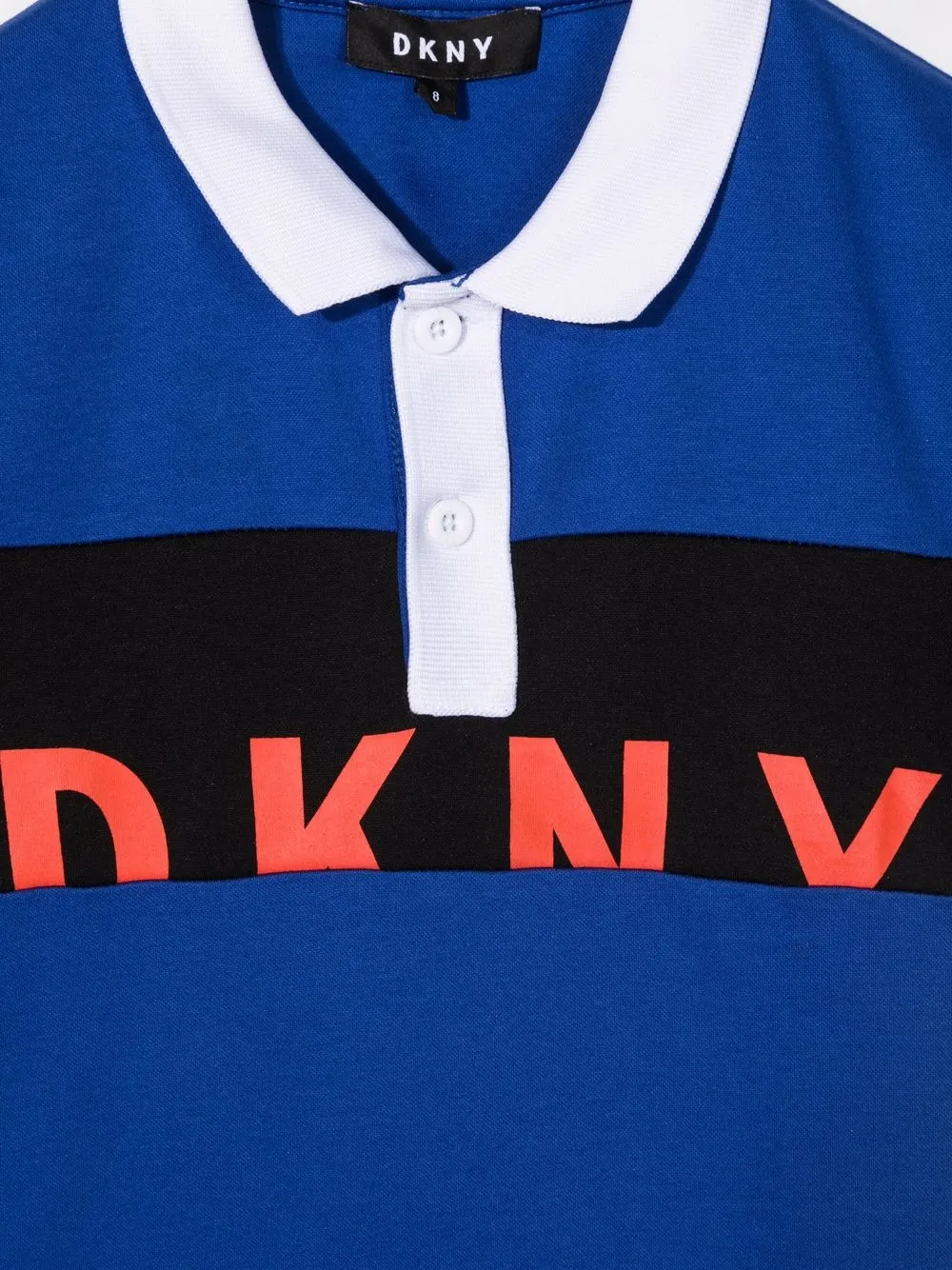 Dkny Kids' Logo-print Cotton-blend Polo Shirt In Blue | ModeSens